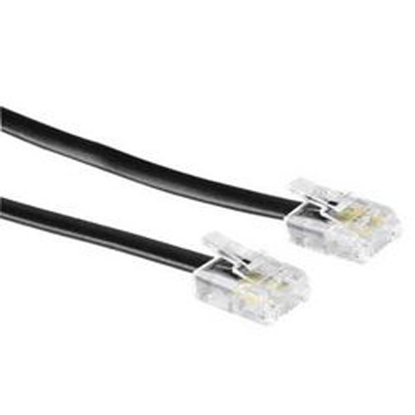 Modularkabel - RJ10 hane till RJ10 hane - 180cm - svart
